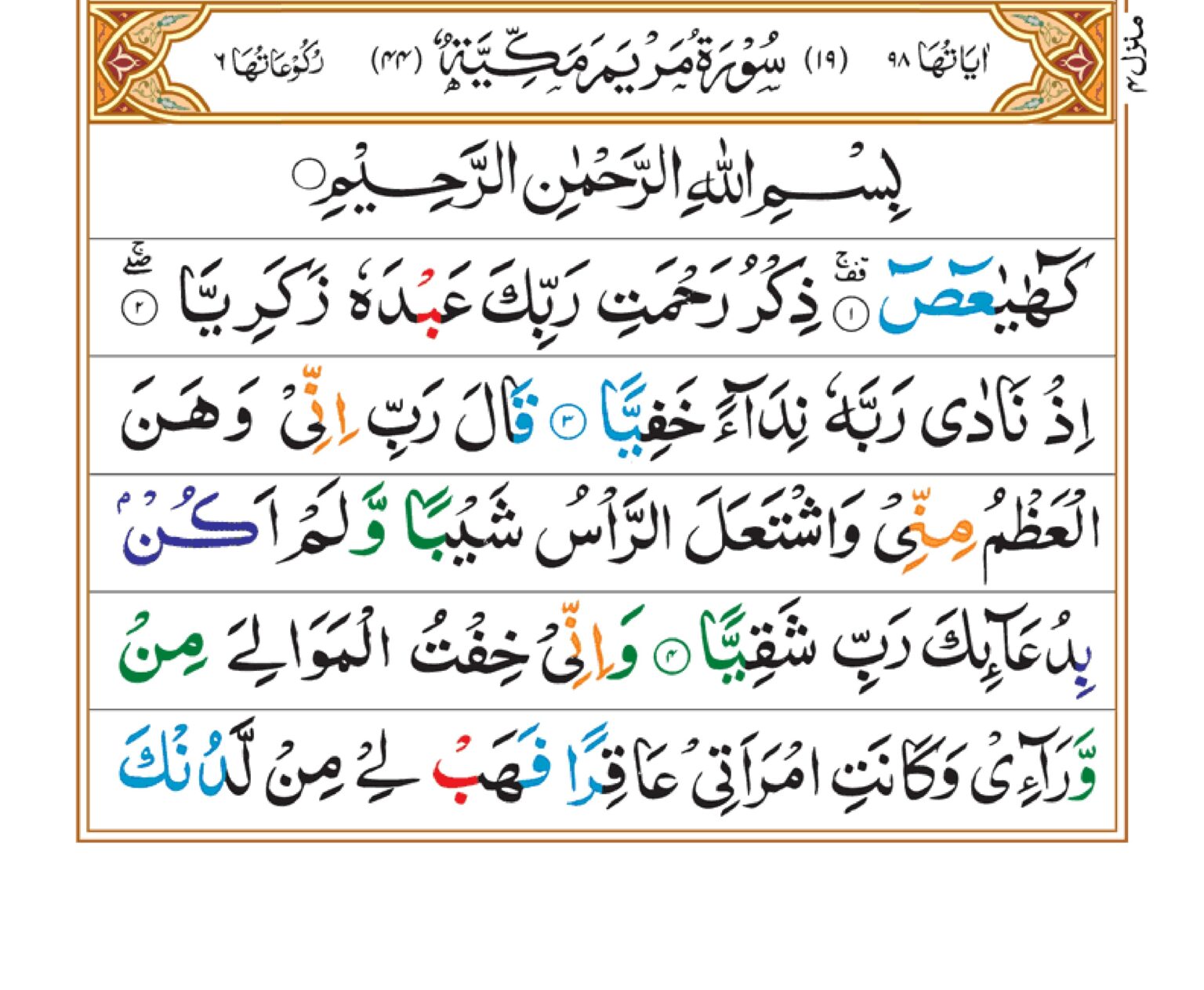 [16] Surah Maryam | Surah Maryam PDF - Deen-o-Iman
