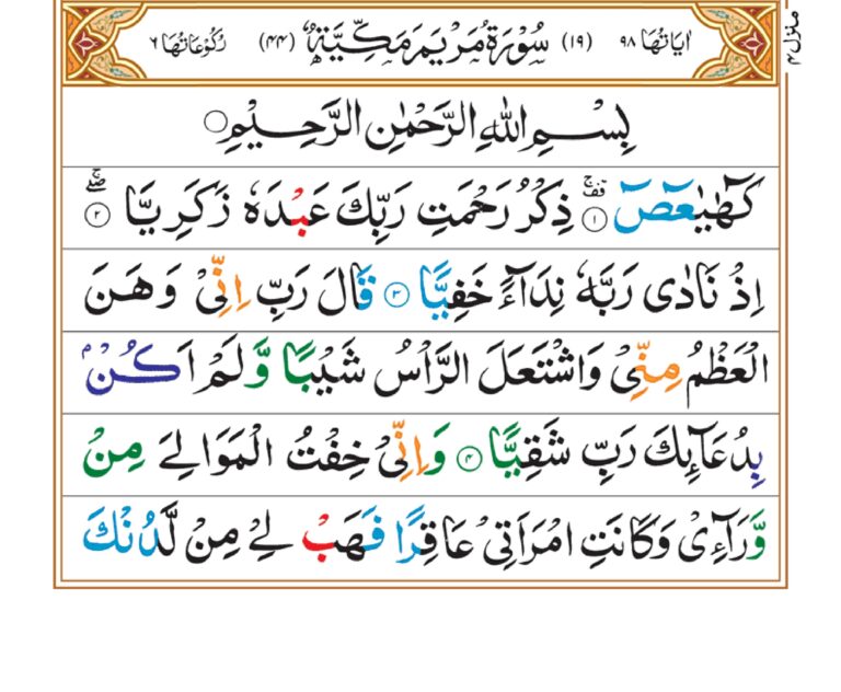 [16] Surah Maryam | Surah Maryam PDF - Deen-o-Iman
