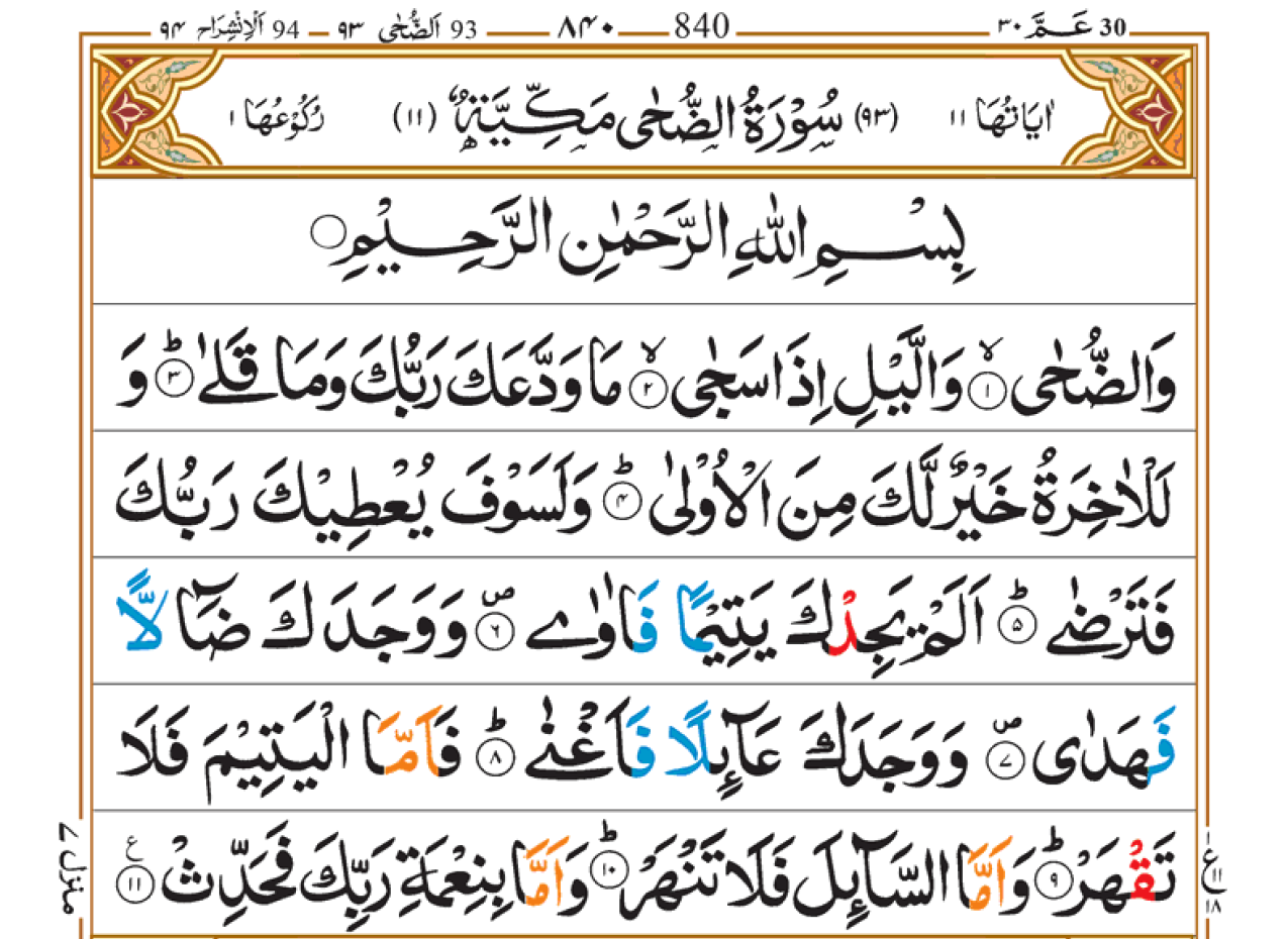 [93] Surah Duha | Surah Duha PDF - Deen-o-Iman